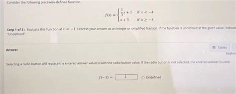 solved consider the following plecewise defined function if