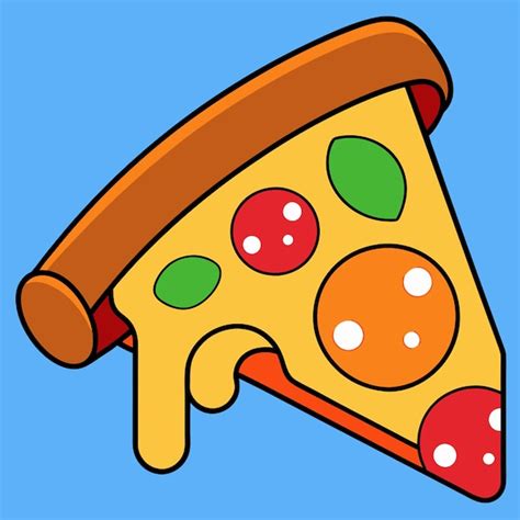 Slice Of Melted Pizza Cartoon Vector Icon Illustration Food Object Icon