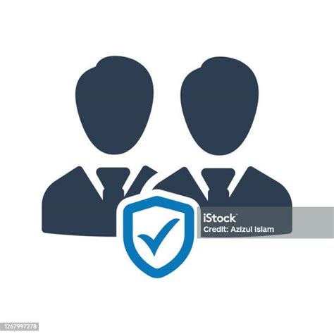 비즈니스 직원 보안 보호 아이콘 체크 마크 아이콘을 가진 사람들의 그룹 개념에 대한 스톡 벡터 아트 및 기타 이미지 개념 개념과 주제 검증 Istock