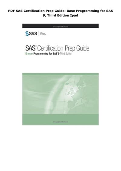 pdf sas certification prep guide base programming for sas 9 third