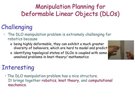 PPT Motion Planning For Robotic Manipulation Of Deformable Linear Objects DLOs PowerPoint