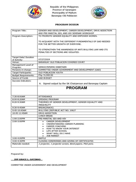 Gad Program Design Pdf