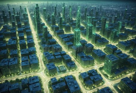 Smart Grid And Communication In A Green Stock Illustration