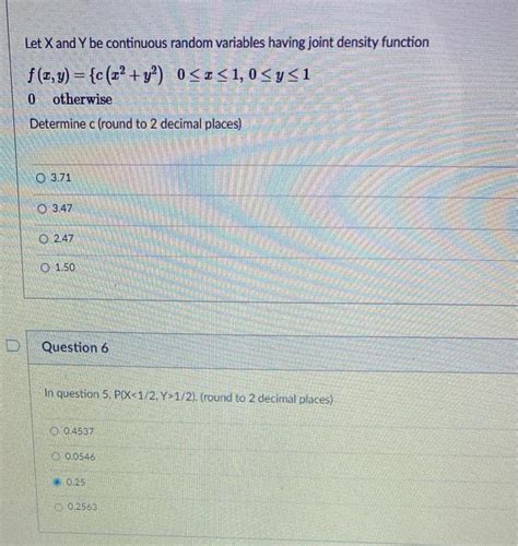 solved let x and y be continuous random variables having