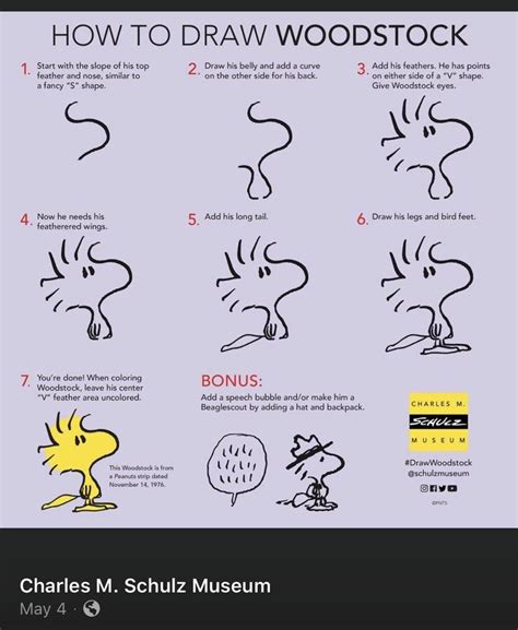 How To Draw Woodstock From The Peanuts Movie Artofit