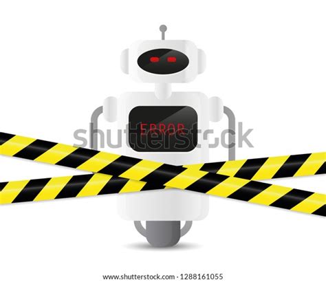 defect robot error code warning tape stock vector royalty free