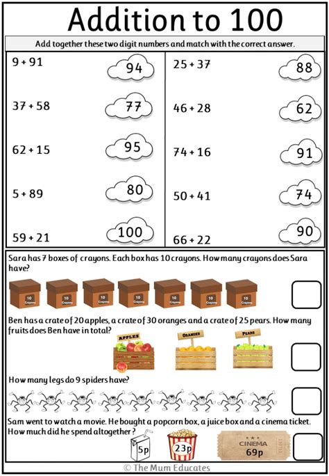 Free Addition Worksheets Year 1 The Mum Educates Worksheets Library