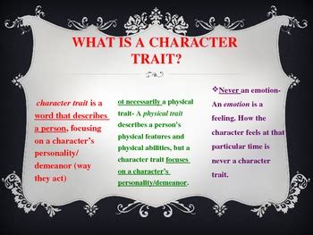 Character Traits PowerPoint By Teacher Connection TPT