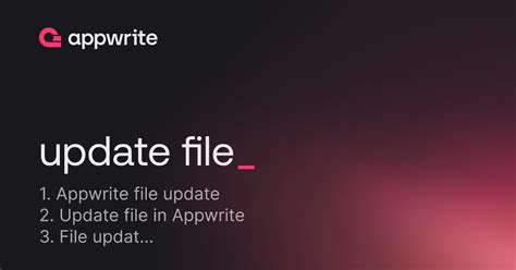 Update File Threads Appwrite