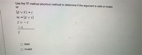 solved use the tf method shortcut method to determine if