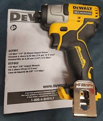 DEWALT DCF801 XTREME 12V MAX Li-Ion Brushless 1/4” Hex Impact Driver ...