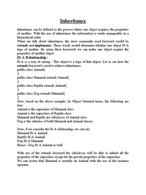 Inheritance Is A Relationship Download Free Pdf Inheritance