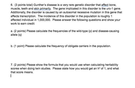[solved] 6 3 points total gunther s disease is a ve