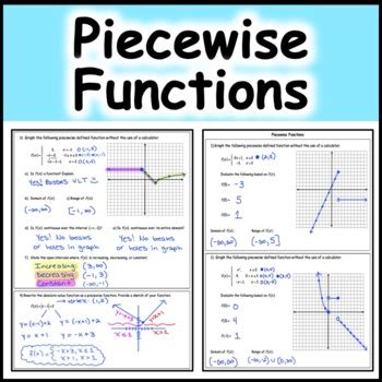 Piecewise Functions Review In Pre Calculus By Math With Nicole Tomei