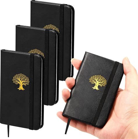 Qeeenar 4 Pcs Mini Leather Pocket Notebook 4 X 2 5 Inch