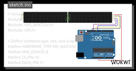 LED DOT MATRIX Copy Wokwi ESP STM Arduino Simulator