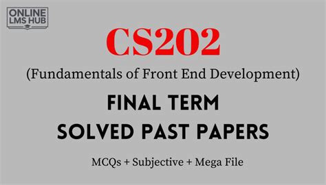 Cs202 Final Term Past Papers Cs201 Finalterm Preparation 2025