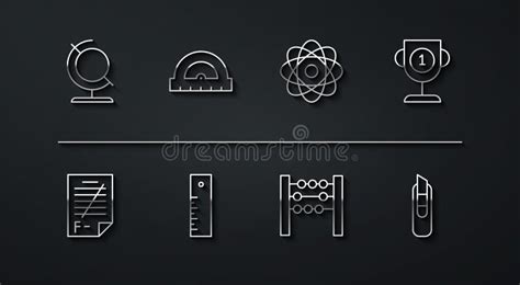 Set Line Earth Globe Exam Paper With Incorrect Answers Award Cup Abacus Ruler Protractor