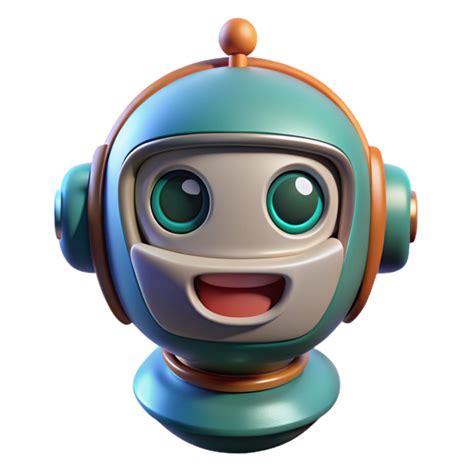 Wonderful Classic D Rendered Robot Head Rotating Animation Cutout