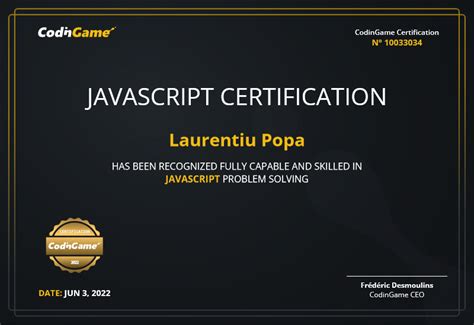 codingame certification
