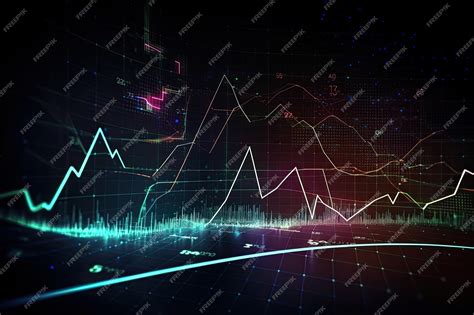 Financial Chart On Dark Background Represent Financial Data Analysis And Analysis Financial