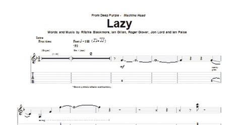 Lazy Guitar Tab Print Sheet Music Now