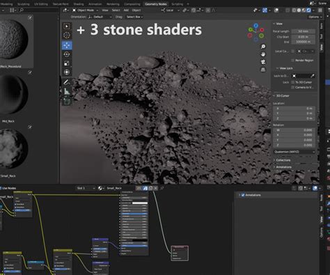 Artstation Blender Geometry Nodes Scatter Rocks Resources