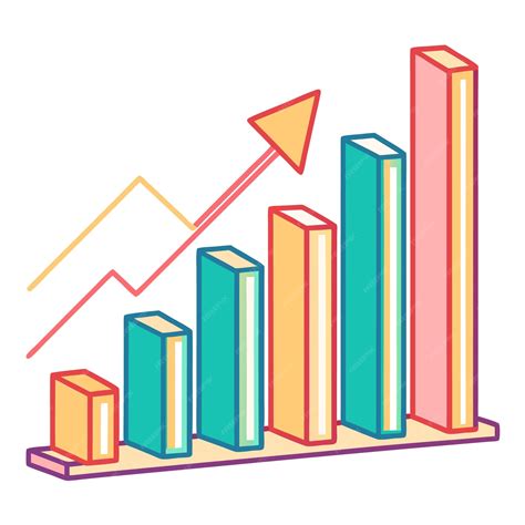 Colorful Bar Graph With An Upward Arrow Showing Increasing Values