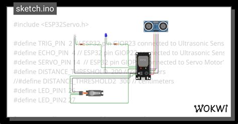 2 Led And Ultrasonic And Servo Copy Wokwi Esp32 Stm32 Arduino Simulator