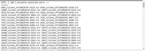 find duplicates and near duplicates in a corpus with natural language