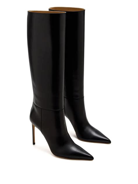 Francesco Russo 75mm Stiletto Knee High Boots Black Farfetch Cy