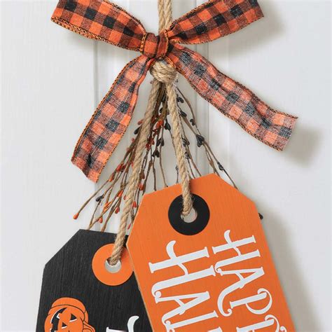 Official Glitzhome 2475h Halloween Wooden Doorknob Hanging Decor