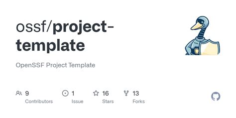 GitHub Ossf Project Template OpenSSF Project Template