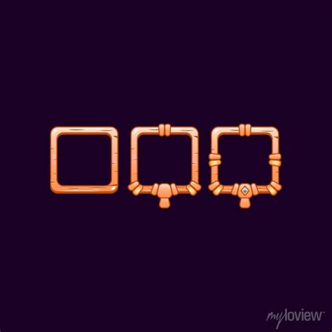 Set Of Game Ui Wooden Frame With Grade For Gui Asset Elements Posters For The Wall • Posters