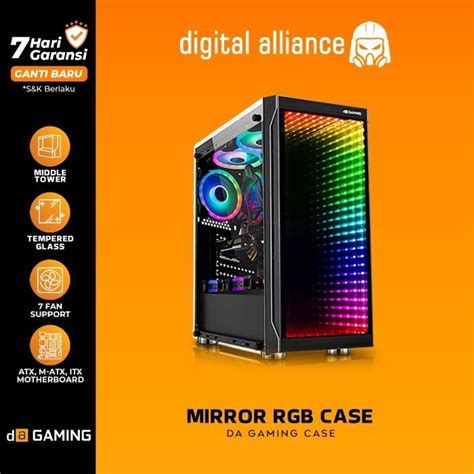 Jual Digital Alliance Casing Pc Gaming Atx M Atx Itx Case Mirror Rgb Shopee Indonesia