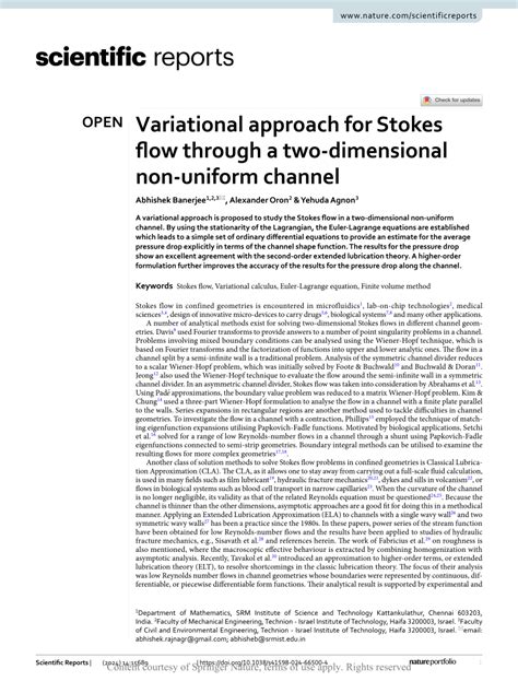 Pdf Variational Approach For Stokes Flow Through A Two Dimensional
