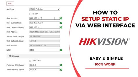How To Configure Hikvision Dvr Static Ip Settings Through Web Interface