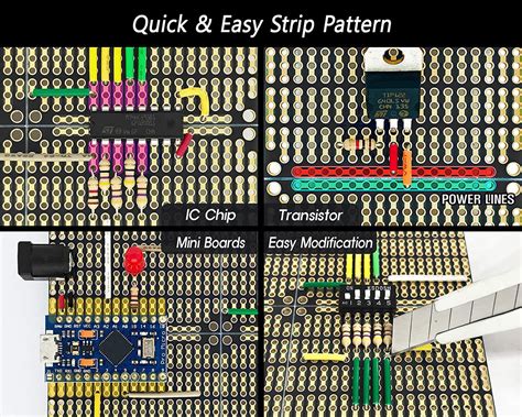Pcb Prototype Board Snappable Strip Board With Power Rails For Arduino