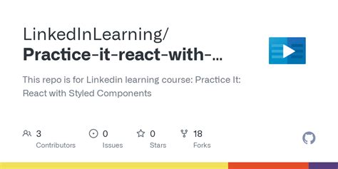 github linkedinlearning practice it react with styled components