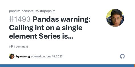 Pandas Warning Calling Int On A Single Element Series Is Deprecated