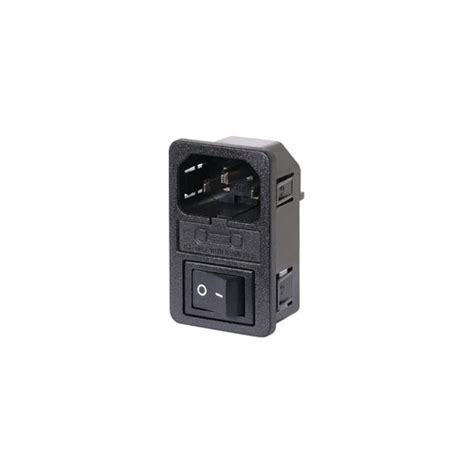 C14 Male Socket Chassis Snap In Fused Switched 10a Iec
