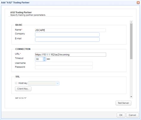 Managing AS2 Trading Partners