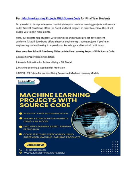 ppt best machine learning projects with source code for final year
