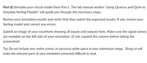 Part D Simulate Your Circuit Model From Part C The