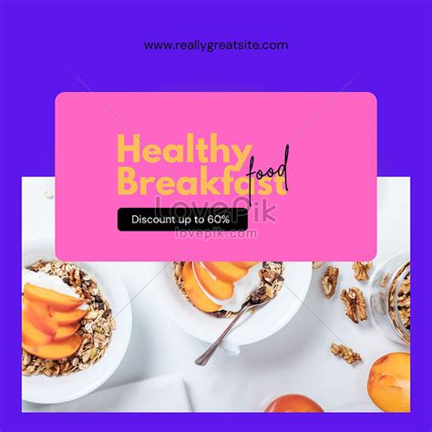건강한 아침 식사 포스터 일러스트 무료 다운로드 Lovepik