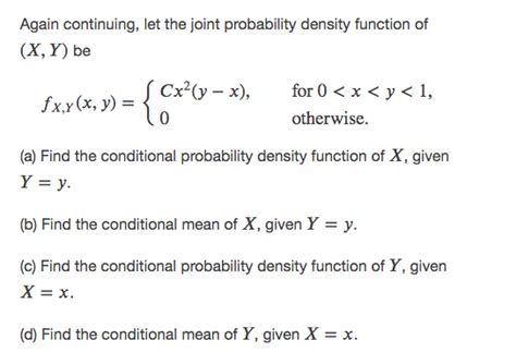Solved Again Continuing Let The Joint Probability Dens