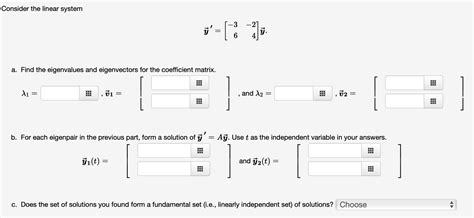 Solved Consider The Linear System ÿ A Find The Eigenvalues