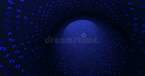 Neon Digital Binary Tunnel Background For Network Big Data Data