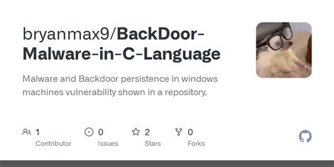 Github Bryanmax9backdoor Malware In C Language Malware And Backdoor Persistence In Windows