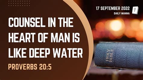 Proverbs 205 Counsel In The Heart Of Man Is Like Deep Water Daily